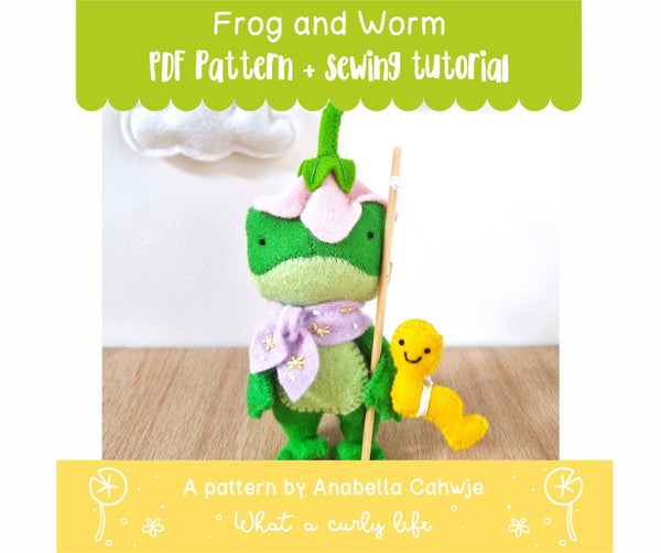 Frog and worm PDF Pattern and tutorial – What a Curly Life